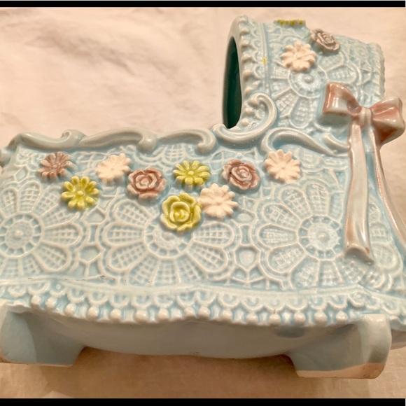 Vintage Napco | Accents | Vintage Napco Japan Baby Cradle Shaped Floral ...